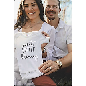 Bump and Beyond Designs Baby Girls Pregnancy Announcement For Grandparents Sweet Little Blessing Leotard White, 0-3 Months