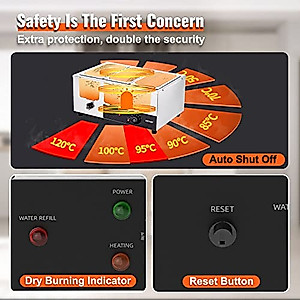 Commercial Food Warmer Bain Marie, Electric Steam Table with 3 Pans and Temperature Control for Catering and Restaurants