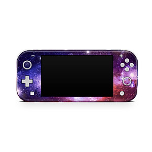 Tacky Design Galaxy Decal Skin Compatible with Nintendo Switch Lite Skin Wrap, Purple Stars Color Skin for Nintendo Switch Lite Cover, Premium Vinyl 3M Full Wrap Decal.