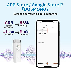 Voice Recorder 32G, DOSMONO High-Definition Recording with Playback Function,Transcription to Text Dialogue Translation Photo Translation on APP for Lectures Meetings