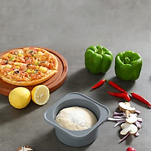 KEVJES Stackable Silicone Artisan Pizza Dough Proofing Proving Boxes with Air-Tight Lids-4pack-500ml Volume for 250g Dough Ball (Space Grey)