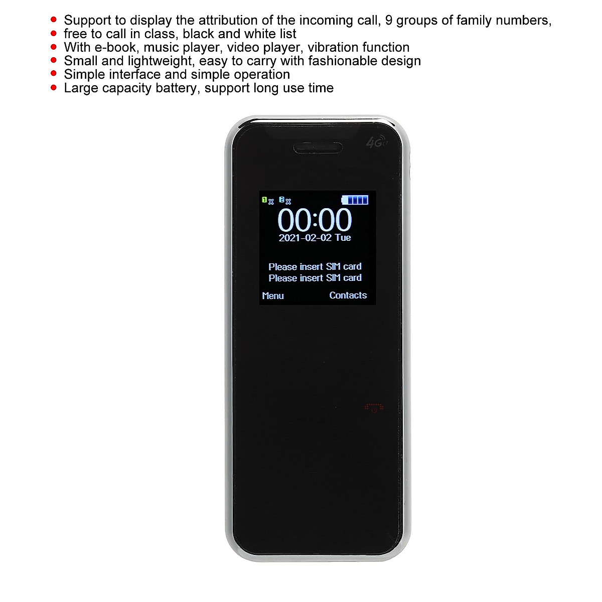 GOWENIC Mini Smartphone, Unlocked Children Phone, Pocket Cellphone, Portable Mobile Phone, 32MB+32MB, Dual Card Dual Standby, Mini Cell Phone for Children (Light Blue)