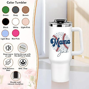 Personalized Baseball Mama Tumbler 40oz, Baseball Mom Gift Ideas, Baseballs Coffee Travel Mug, Mother's Day Gift, New Moms Gifts, Birthday gifts for women, Christmas