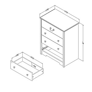 South Shore Aviron 4-Drawer Chest, Seaside Pine