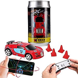 ZHFUYS Remote Control car, Gravity Sensor Control, Remote Control, Mobile Phone Control 3 Modes of RC Car, Creative Coke can Pocket Racing, 2.4G (Red)