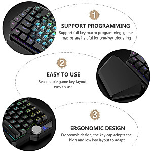SOLUSTRE 2pcs gaming keyboard one LED keyboard right hand keyboard wired number pad for laptop 1 handed keyboard Electronic Keyboard mechanical keyboards Wired USB Keyboard abs Saders small