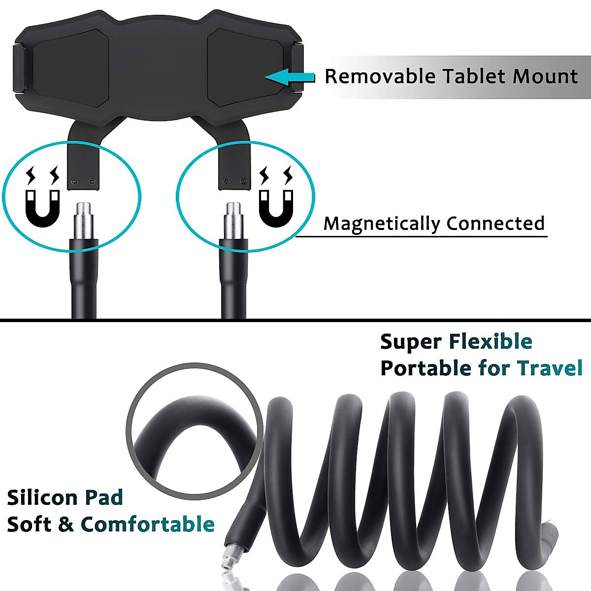 B-Land Upgrade Gooseneck Tablet Holder, Tablet Stand for Bed, Universal Tablet Mount Holder with Remote, Lazy Neck Phone Holder Compatible with iPad Mini Pro Air, iPhone Series, Samsung Tabs & More