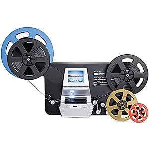 8mm & Super 8 Reels to Digital MovieMaker Pro Film Digitizer,Film Scanner,Converts Frame by MP4 Files, with 2.4'' Screen, Viewing Saving on SD Card(Included) for 3”5”7”9” Reels