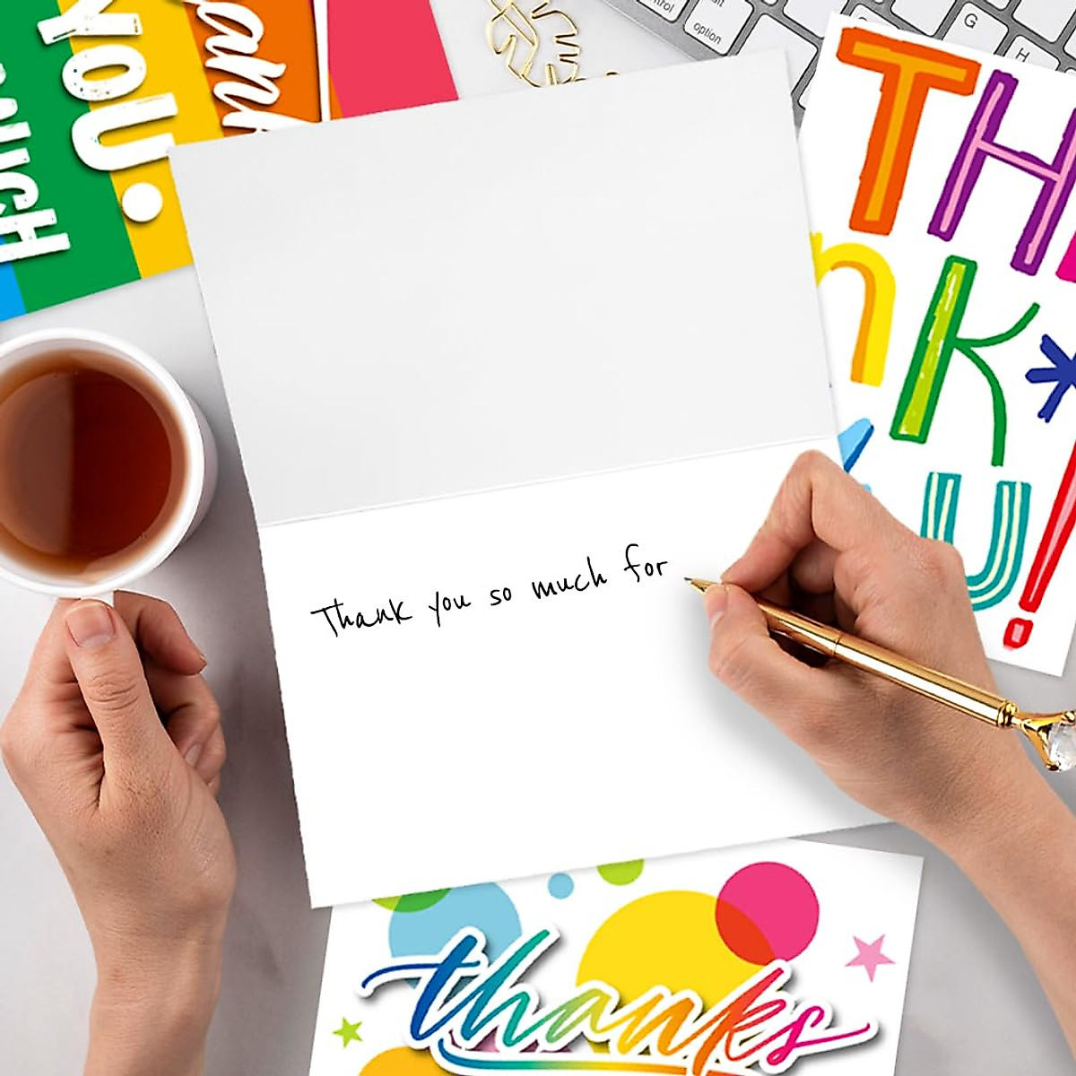 KiDEPOCH Colorful Thank You Cards 30 Pack Thank You Cards bulk 4 × 6 Inch Thank You Cards with Envelopes for Birthday, Valentines’ Day, Baby Shower, Christmas and more