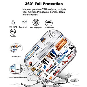 OOROYUME Cute AirPods Pro Case Cover Clear with Keychain, for Women Girls Boys Men Protective Case for Apple AirPods Pro Wireless Charging Case, Friends