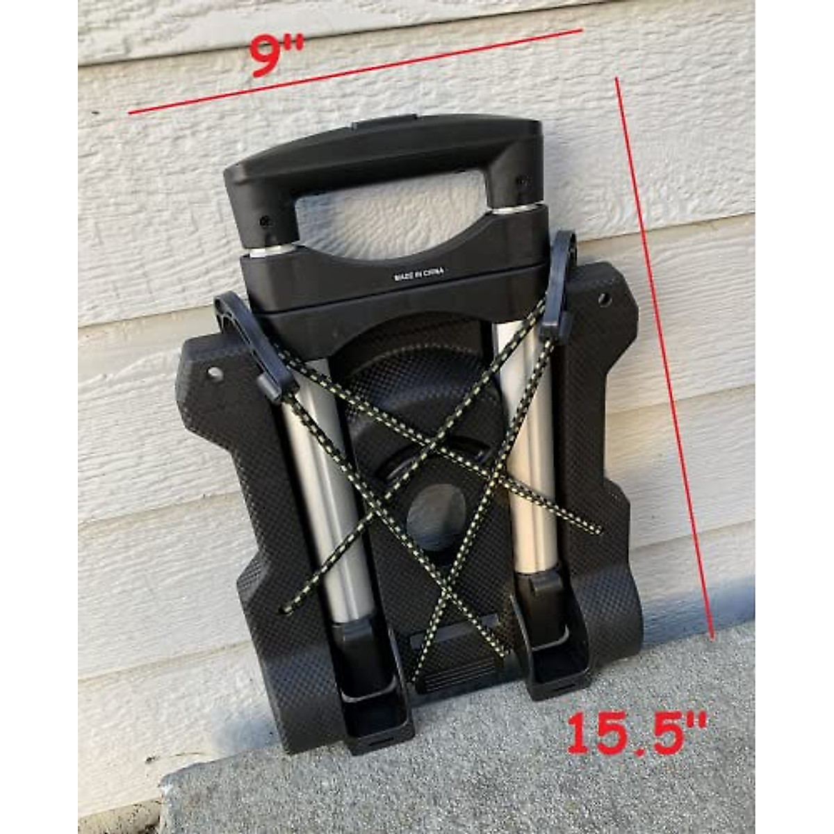 Mount Plus A6 Folding Luggage Cart and Dolly | 77 Lb Capacity | Portable Lightweight Luggage Trolley Cart with Telescoping Handle and 4 Rubber Wheels | Steel Frame