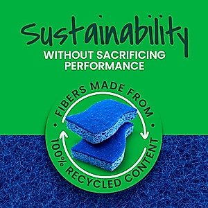 Scotch-Brite Zero Scratch Scrub Sponges, 12 Kitchen Sponges for Washing Dishes and Cleaning the Kitchen and Bath, Non-Scratch Sponge Safe for Non-Stick Cookware