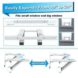 Air Jade Window Air Conditioner Bracket, Drill-Less Window AC Support Heavy Duty, Easy Installation No Drilling Required, Up to 200 lbs