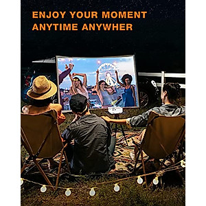 HAPPRUN Projector, Portable Projector with WiFi, 2023 Upgraded 1080P FHD Supported Outdoor Movie Projector, Home Theater Movie Projector Compatible with HDMI, Fire Stick, USB, AV, PS5