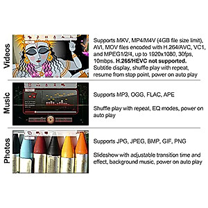 Micca Speck G2 1080p Full-HD Digital Media Player for USB Drives and SD/SDHC Cards, Digital Signage, H.264/AVC MP4 MKV Videos MP3 Music JPG Photos, HDMI and AV Output, Auto Play and Resume