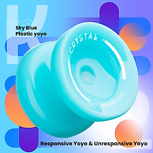 MAGICYOYO Yoyo K2 Responsive Yoyo for Kids, Professional Yoyo for Beginner, Dual Purpose Yoyo Replacement Unresponsive Bearing for Adults/Advanced with 6 Yoyo Strings+Bag+Bearing Remover (Sky Blue)
