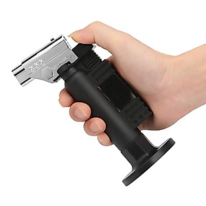 Kitchen Torch, Refillable Butane Torch Lighter Blow Torch with Safety Lock and Adjustable Flame for Baking, Cooking, Gold and Silver Jewelers, Metal Welding(Butane Gas Not Included)