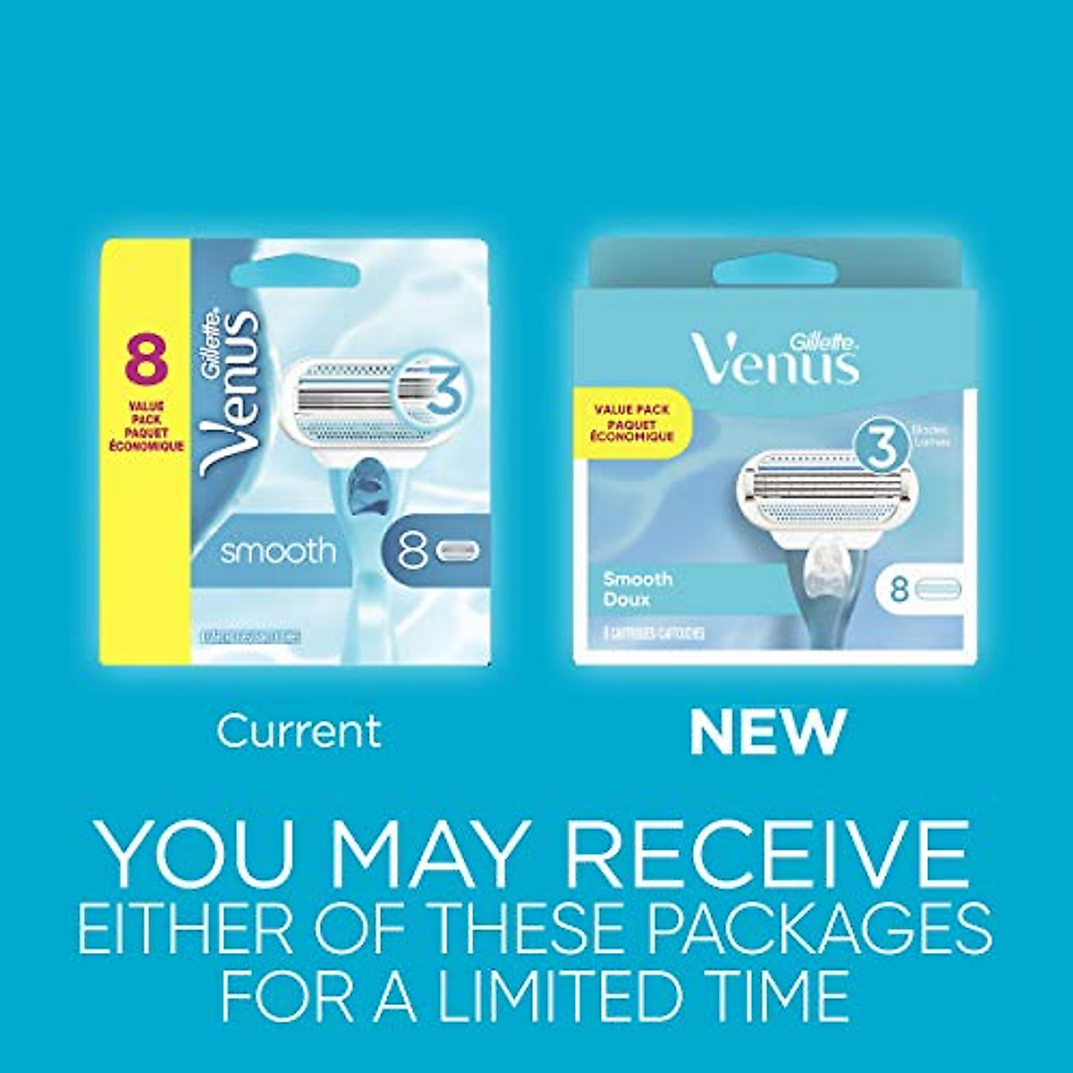 Gillette Venus Smooth Women's Razor Blades - 8 Refills