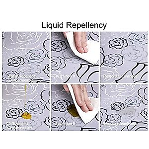 Cosilyt 1/10 Inch Ultra Thin Front Door Mat Rug Indoor Entrance Inside Non Slip, Large Waterproof Rubber Kitchen Rug and Interior Home Washable Door Mat, 24"×35", Morandi Grey