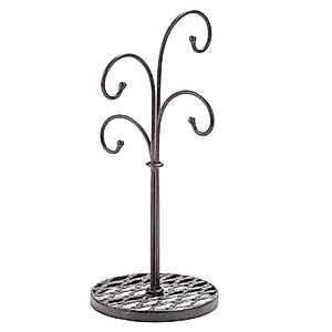 Red Co. Curved Tree 4 Arm Metal Kitchen Stand Cups and Mugs Holder in Mahogany Finish - 16"