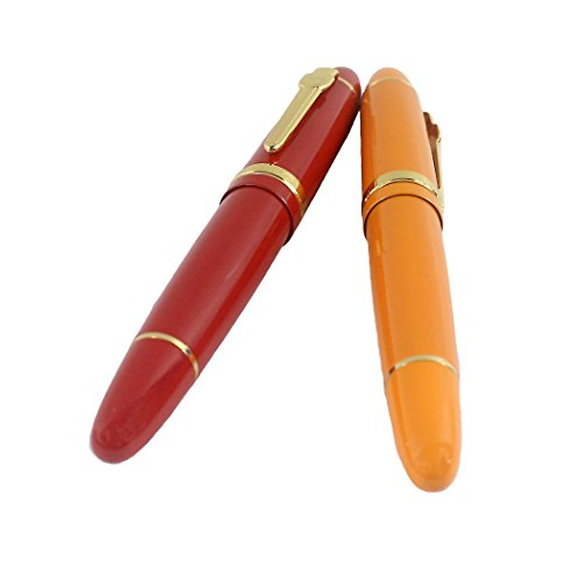 Sipliv 2PCS Jinhao Big Heavy 159 Rollerball Pen, Gold Trim, Red & Orange