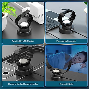 ECEEN Solar Watch Charger, 8 Hours Timing Off with Men, Women & Square 3 Caps, LED UV Light Charge Eco Driver Watches Compatible Casio/Tough/Protrek/Seiko/Citizen/Garmin/Timex/Bering/FANMIS (Black)