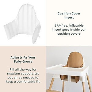 Yeah Baby Goods WIPEABLE Vegan Leather Cushion Cover Compatible for The IKEA ANTILOP Highchair (Doe-Cover and Cushion Insert)