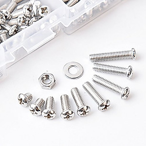 VIGRUE 810Pcs M3 x 4/6/8/10/12/14/16/18/20 mm Screw Assortment Kit 304 Stainless Steel Phillips Pan Head Machine Screws Bolts Nuts Lock Flat Washers with Storage Box