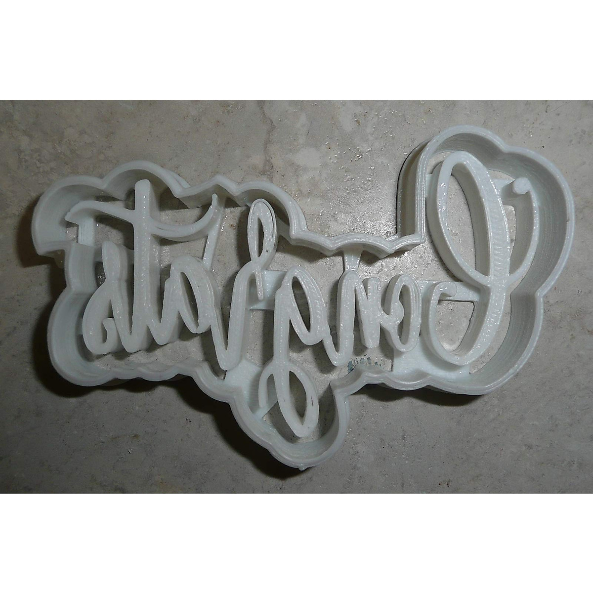 CONGRATS CONGRATULATIONS WORD FANCY WRITING GOOD WISHES COOKIE CUTTER MADE IN USA PR2515