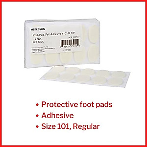 McKesson Corn Pads - Felt, Adhesive, White - Size 101-Regular, 1/8 in, 100 Count
