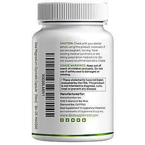 Magnesium Glycinate Plus Vitamin C – 100% Chelated for Absorption – Essential Mineral Supplement for Muscle, Mood, Sleep, & Heart Health