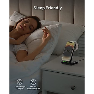 Wireless Charger Stand, CIYOYO 3 in 1 Fast Wireless Charging Station Dock for Apple Watch 8/7/6/SE/5/4/3/2, Airpods 3/2/Pro, iPhone 14/14 Plus/14 Pro Max/13/13 Pro/12/12 Pro/SE/X/XR/XS/8, Qi Phones