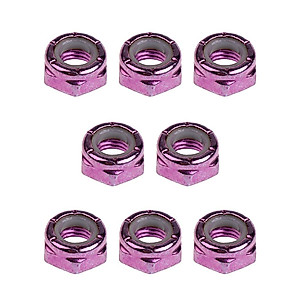 Inzopo 8pcs Skateboard Truck Wheel Axle Screw Nuts Longboard Hardware Accessories for Men Women Outdoor Skateboarding Purple