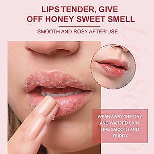 Lip Balm Mask, Lip Mask Sugar Scrub Exfoliator & Moisturizer, Lip Care Exfoliating Scrub and Lip Moisturizer for Chapped and Dry Lips, Lip Repair for Soft Lips Treatment (Strawberry Scrub)