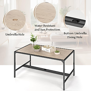 COCLUB 7 Piece Patio Dining Set for 6 Outdoor Furniture Table and Chairs Set with 2 Swivel Chairs 4 Regular Textilene Chairs and 1 Large Table with Umbrella Hole for Yard Garden Lawn Porch & Poolside