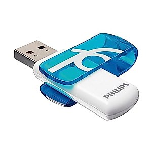 Philips Vivid Edition High Speed USB 2.0 Flash Drive 16GB with Swivel Cap for PC, Laptop, Computer Data Storage, Read Speed up to 21MB/s