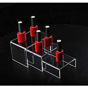 Jusalpha 6 -Piece Strong Clear Acrylic Rectangular Riser For Retail, Shelf Showcase Fixtures for Jewelry, Display Stand for Amiibo Funko POP Figures, Cupcakes, Food Display (2)