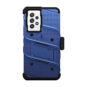 ZIZO Bolt Bundle for Galaxy A53 5G Case with Screen Protector Kickstand Holster Lanyard - Blue