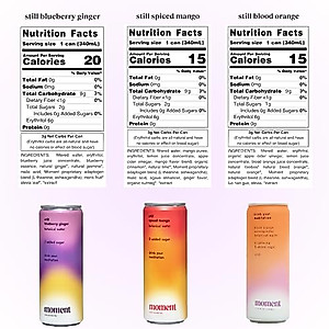 Moment Adaptogen Drink (Shark Tank) - Still Combo Variety (Original). L-Theanine & Ashwagandha for Focus & Stress Relief. 0 Added Sugar. 15-20 Calories. Alcohol & Caffeine Free. No Preservatives (11.5 fl oz. 12-pack)