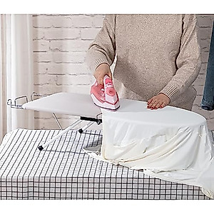 ALIMORDEN Small Tabletop Ironing Board with Iron Holder Compact Folding Ironing Board with Legs and Cover Pad Space Saver for Convenient Storage Traveling RVs and Campers Grey