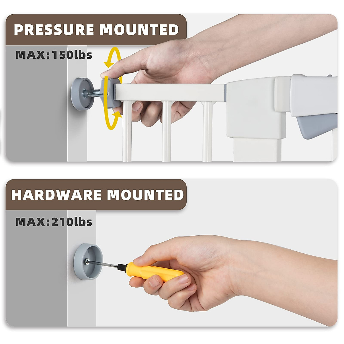 Blety 36" Extra Tall Baby Gate for Stairs 29.7"-46" with Auto Close Door, Safety Dog Gate with 2-Way Door for Stairs and Doorways, Extra Wide Baby Gates for Doorways No Drill Wall Protected Pet Gate