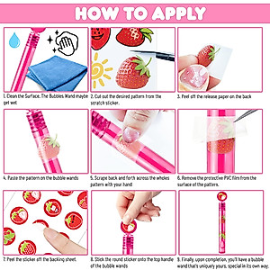 24PCS Strawberry DIY Bubble Wands Party Favors 96PCS Stickers for Goodie Bag Fillers Pinata Stuffers Mini Bubble Bulk Berry First Birthday Party Supplies Toys Gifts Class Prizes Toddlers Girls