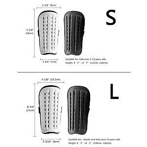 2 Pairs Soccer Shin Guards for Adults and Youths, 4mm Thicken EVA Soccer Shin Guards Protective Gear Soccer Equipment for Kids, Boys, Girls Over 12 Years Old(L)