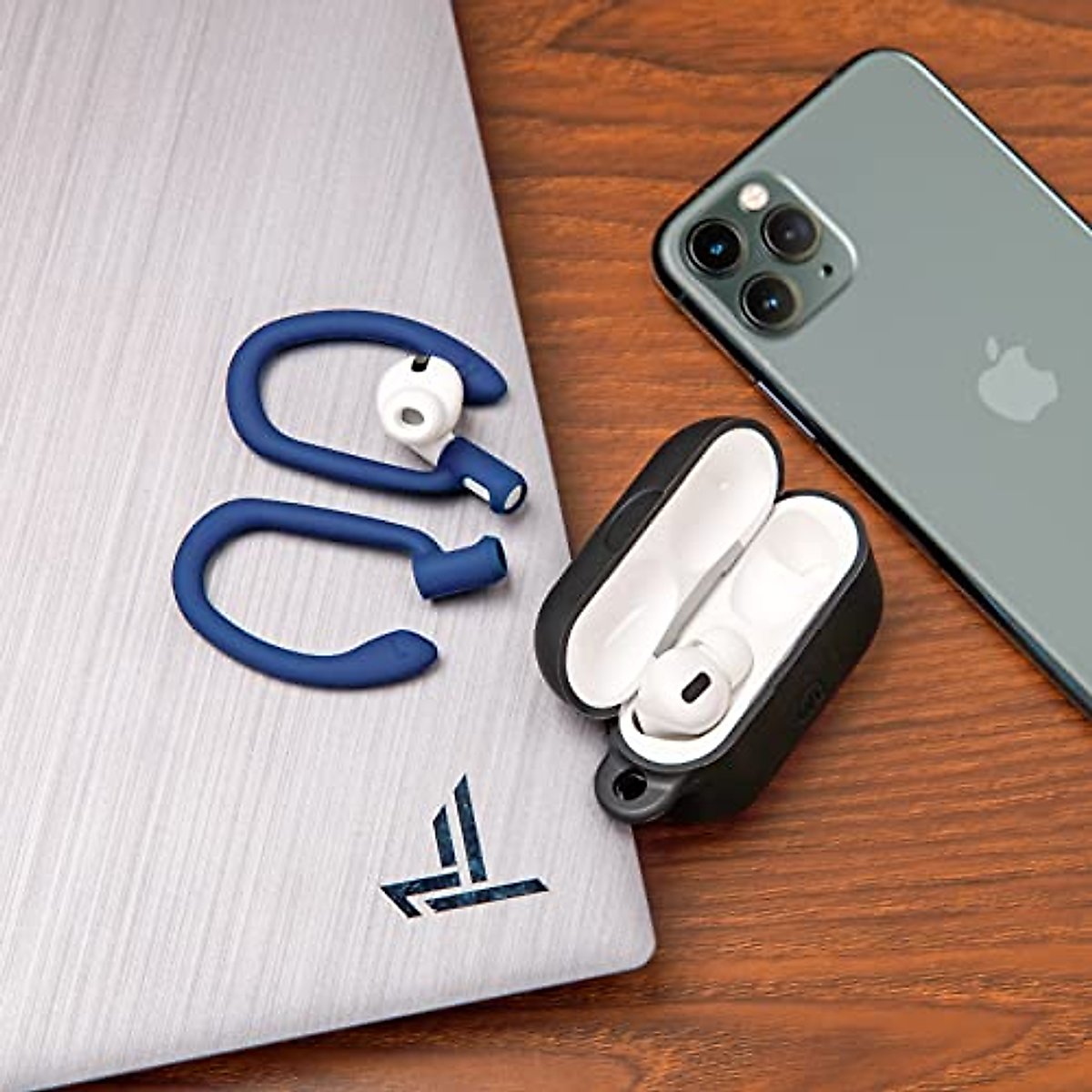 WC HookZ + WC TipZ - Over Ear Hooks and Memory Foam Tips Combo for Airpods Pro by Wicked Cushions | Black & Black