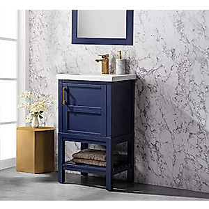 UrbanFurnishing.net Bailey 20" Single Bathroom Vanity with Porcelain Top - Blue