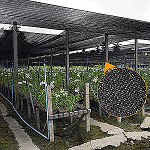 TUPARKA 90% Shade Cloth Mesh Tarp 6.5ftX10ft Sunblock Shade Cloth Net Black Mesh Shade Cloth for Patio Garden Kennel Greenhouse Plant