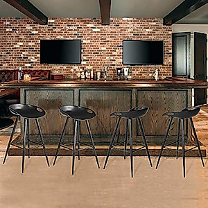 Homy Casa Inc Set of 2 Modern Simple Bar Stools,32.3" Counter Height Bar Stools Bar Chair with Low Backrest&Footrest for Home Bar Kitchen Dining Room Living Room Pub, Black