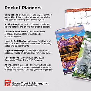 Horse Lovers 2022 3.5 x 6.5 Inch Two Year Monthly Pocket Planner, Animals Equestrian