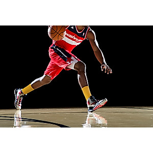 Keskale Elite Basketball Socks, Cushion Crew Athletic Sport Compression Socks for Men Women Youth, Yellow-B-1 pair, Medium-Large