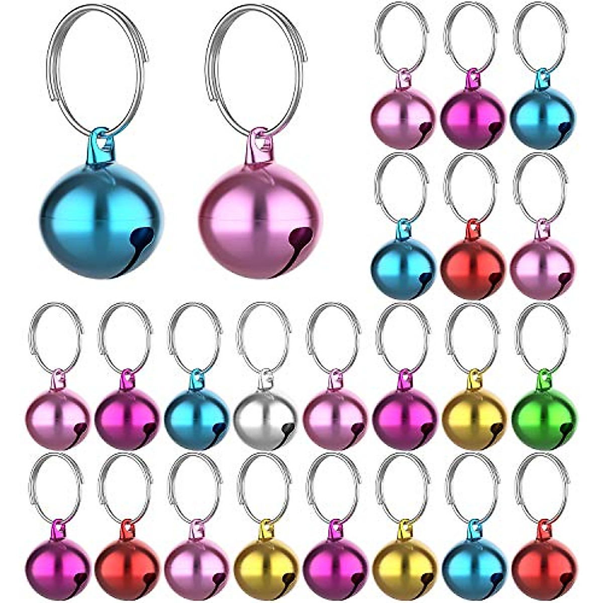 Outus 24 Sets of Cat Bells for Cat and Dog Collar Loud Pendant Pet Cat and Dog Bell Pet Pendant Accessories (Mixed Color)